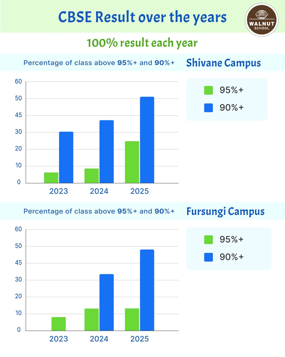 CBSE Results Over the Years | Walnut School Pune